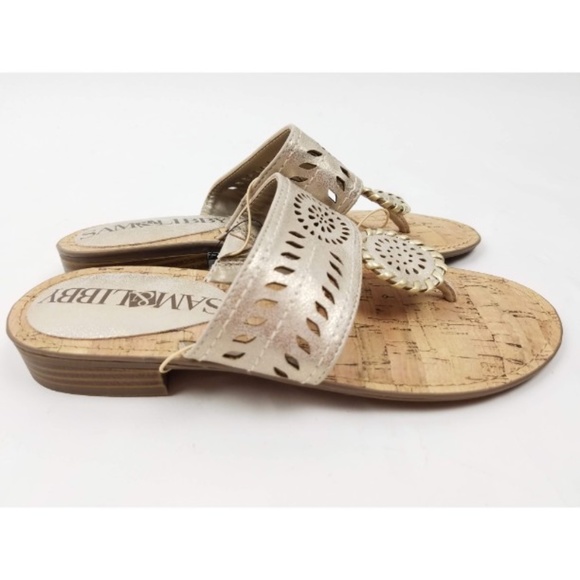 Sam & Libby | Shoes | Sam Libby Metallic Slip On Sandals | Poshmark